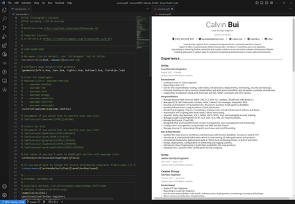 Resume in LaTeX – Calvin Bui