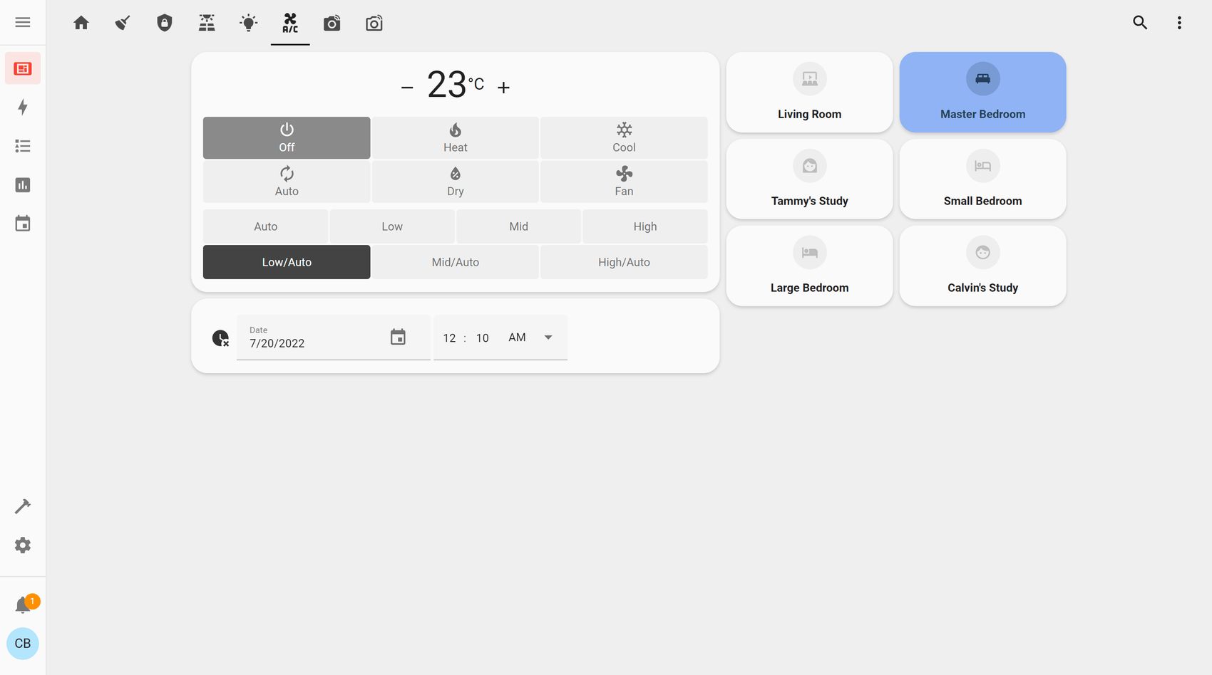 Smart Home Dashboard Calvin Bui